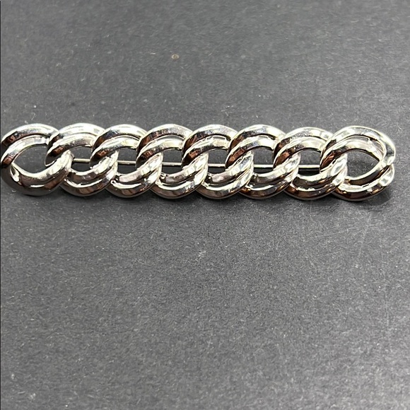 Monet | Jewelry | Vintage Monet Silver Chain Bar Brooch | Poshmark